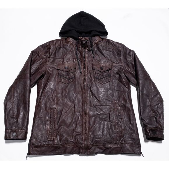 Buckle | Jackets & Coats | Buckle Black Faux Leather Jacket Mens Xl ...